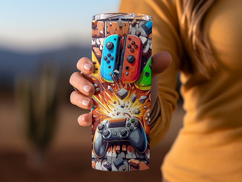 Gaming Controller 20 Oz Tumbler Wrap: Console Design (digital Download ...