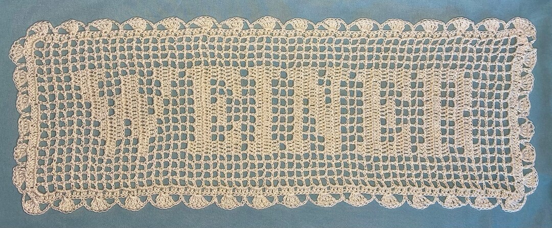 Custom Filet Crochet Name Doily - Etsy