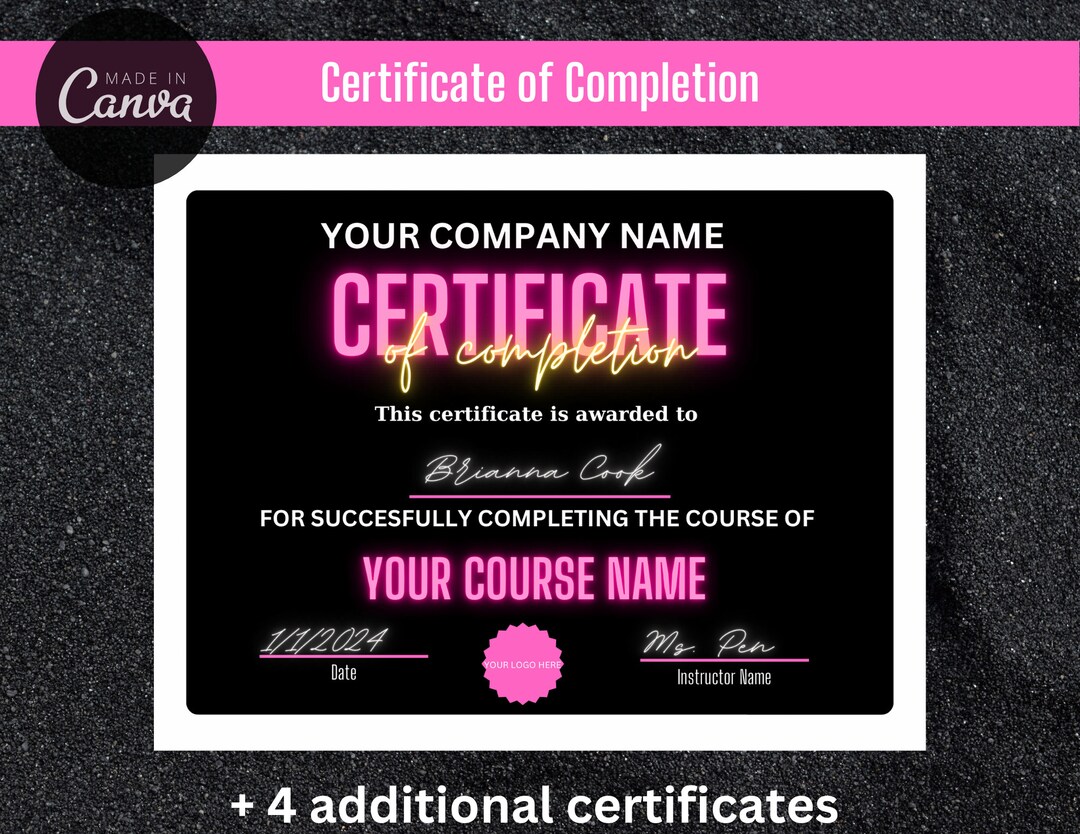 Editable Certification Template - Etsy