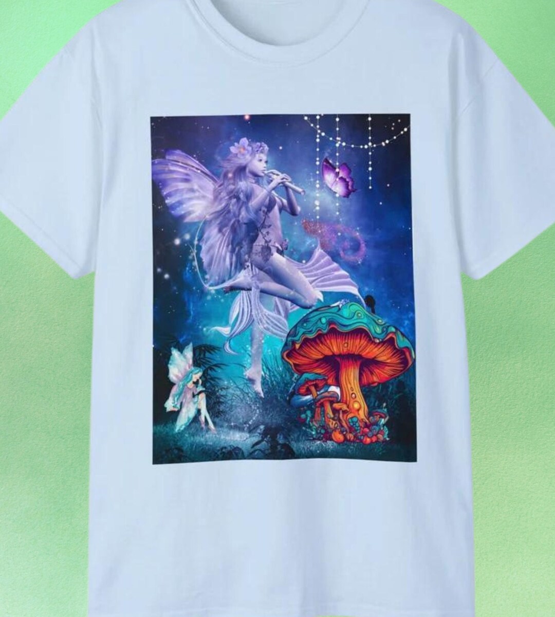 Womens Fairy Tee, Fairy T Shirt, Mushroom Fairy Tee, Farie Mystical Tee ...
