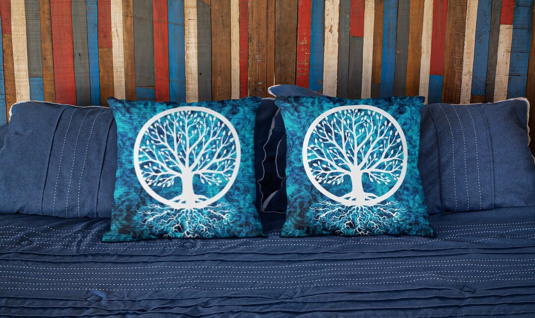 Faux Suede Square Pillow, Tree of Life Pillows, Throw Pillows ...