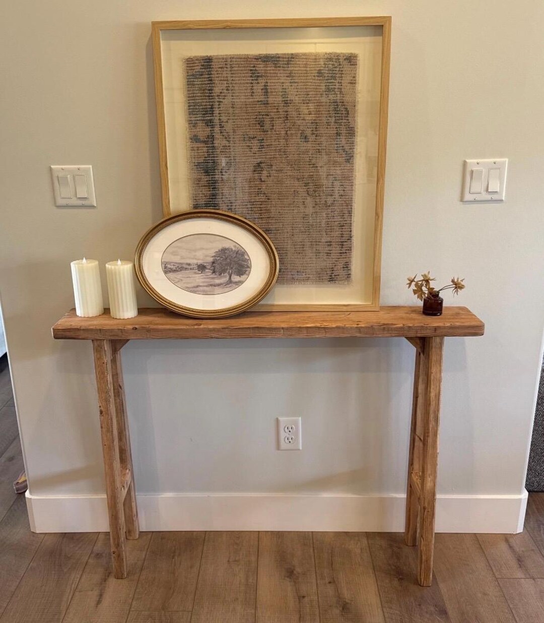 Handmade Rustic Skinny Console Table – Narrow Entryway Table ...
