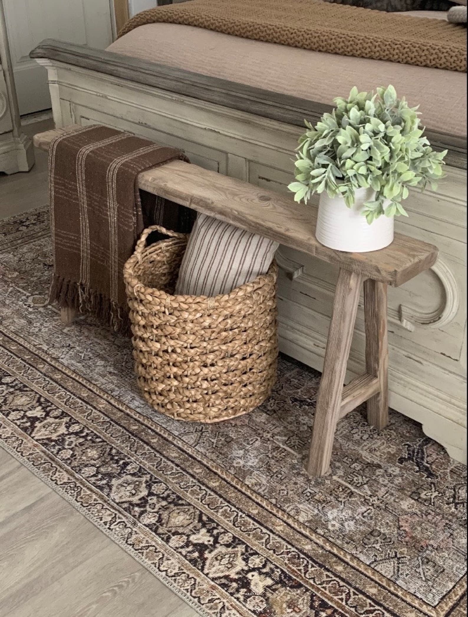 Vintage Inspired Skinny Bench, 46x5.5, Weathered Wood, Rustic Bench ...