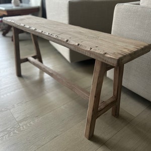 Vintage Inspired Skinny Bench, 46x9.25, Weathered Wood, Rustic Bench ...