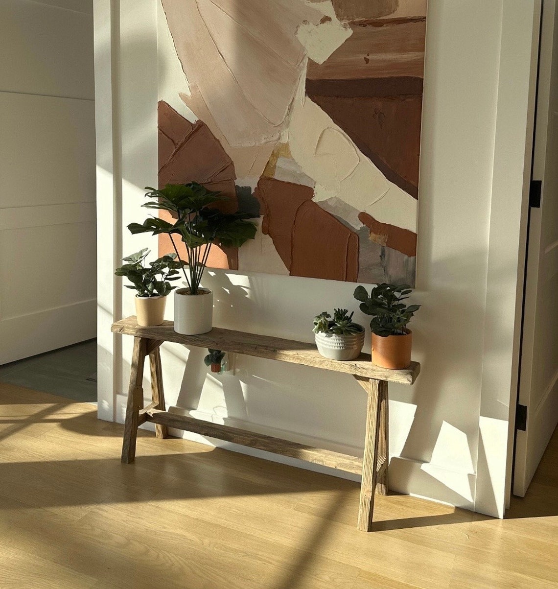 Vintage Inspired Skinny Bench, 46x5.5, Weathered Wood, Rustic Bench ...