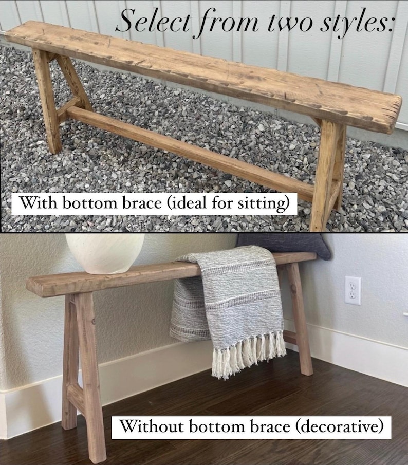 Rustic Weathered Wood Skinny Bench, Primitive Noodle Bench, 60 Inch - Etsy