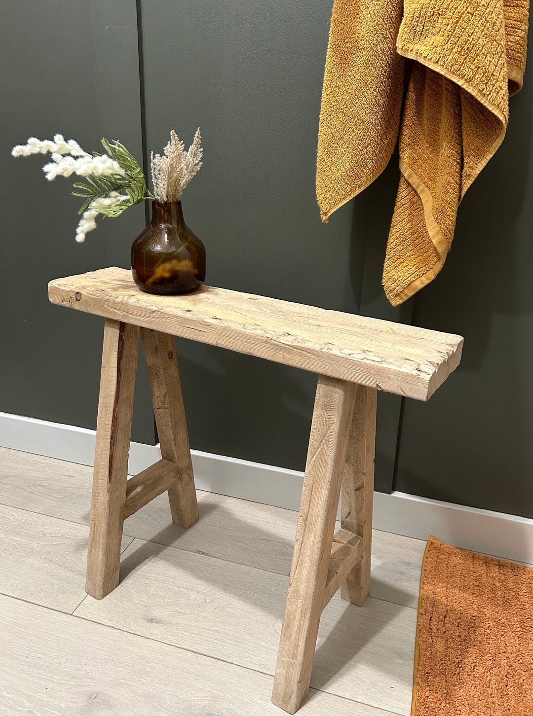 Antique Rustic Narrow Bench, Vintage Inspired Skinny Bench, 24x5.5 ...