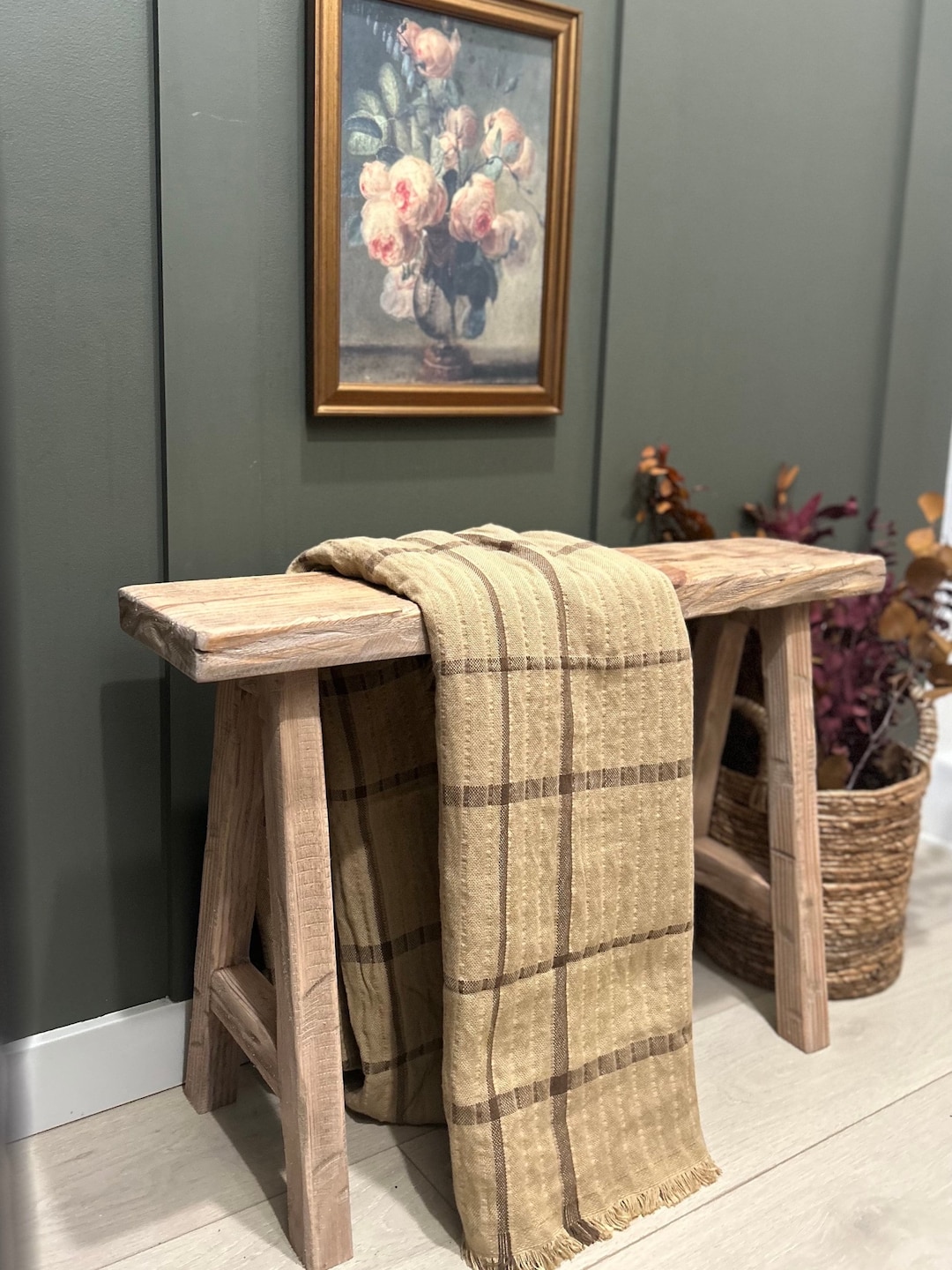 Rustic Distressed Bench, Vintage Inspired Entryway Bench, 30x7.25 ...