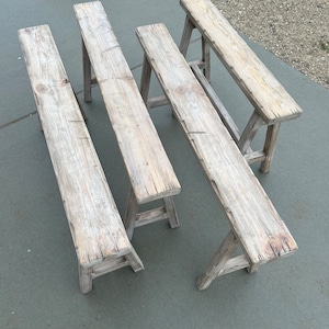 Vintage Inspired Skinny Bench, Weathered Wood, Narrow Rustic Bench ...