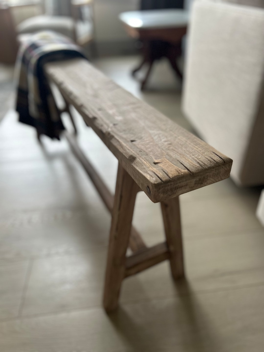 Vintage Inspired Skinny Bench, 55x5.5, Weathered Wood, Rustic Bench ...