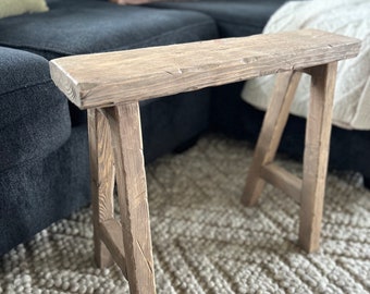 Vintage Inspired Skinny Bench, 46x5.5, Weathered Wood, Rustic Bench, Home Decor, Primitive ...