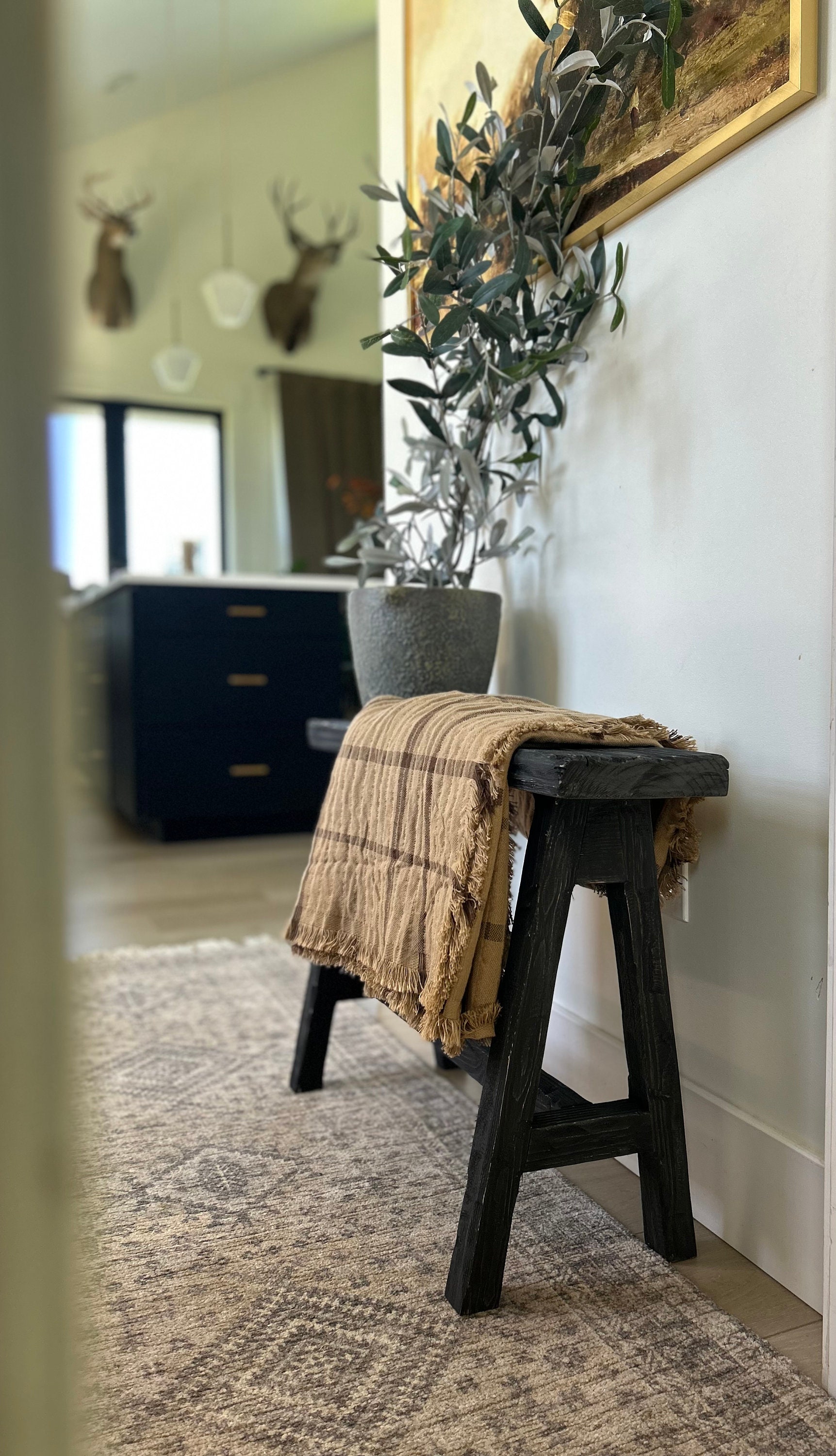 Vintage Inspired Skinny Bench 46x5.5 Weathered Wood Rustic - Etsy