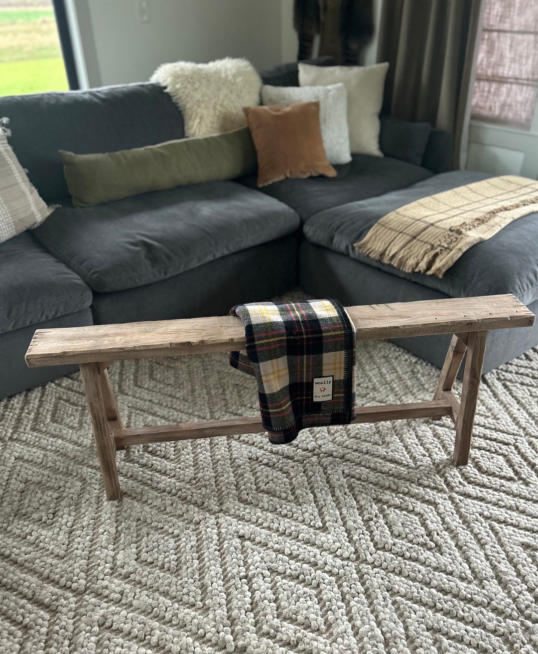 Vintage Inspired Skinny Bench, 55x5.5, Weathered Wood, Rustic Bench ...