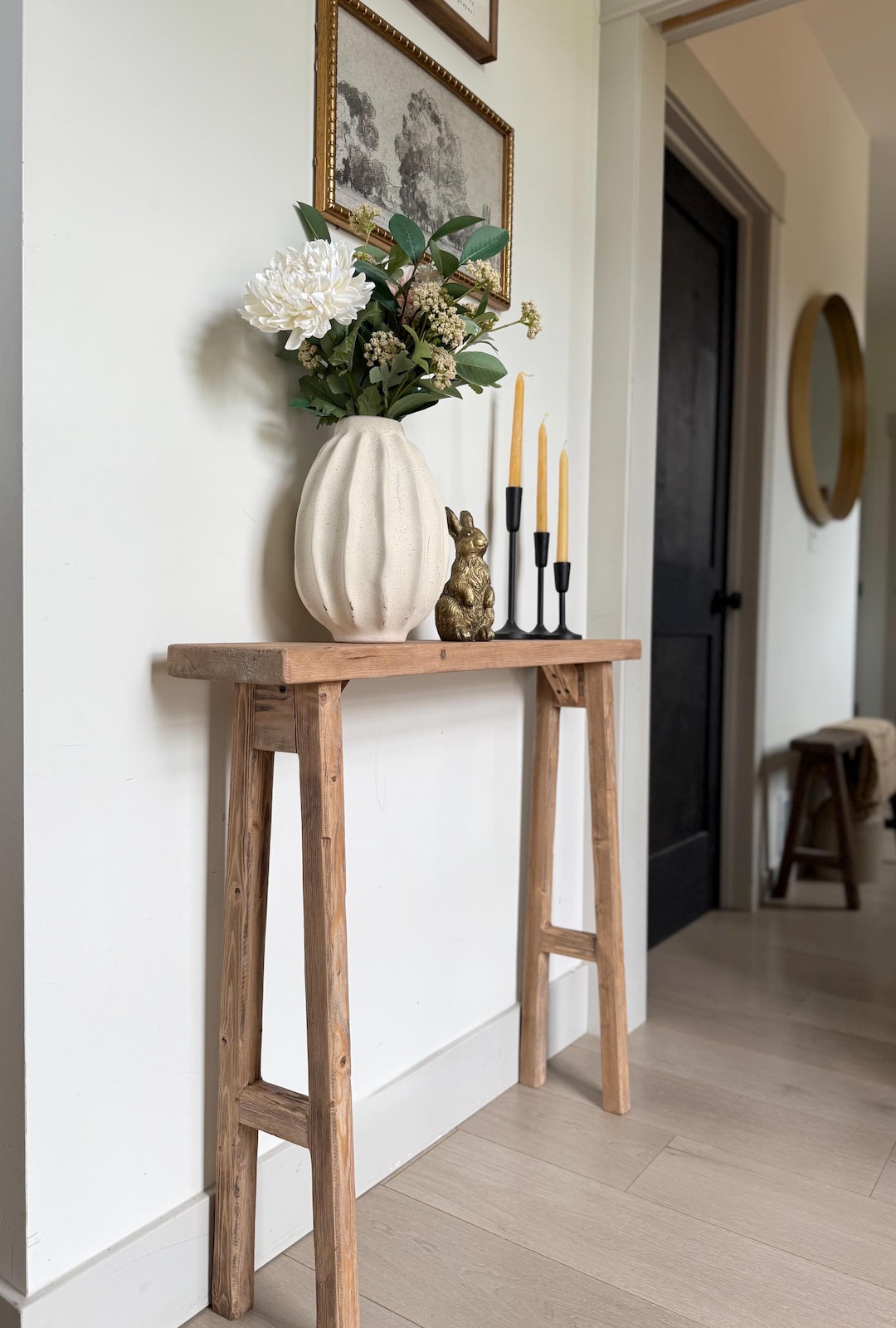 Handmade Rustic Skinny Console Table – Narrow Entryway Table – Distressed Wood Farmhouse Decor ...