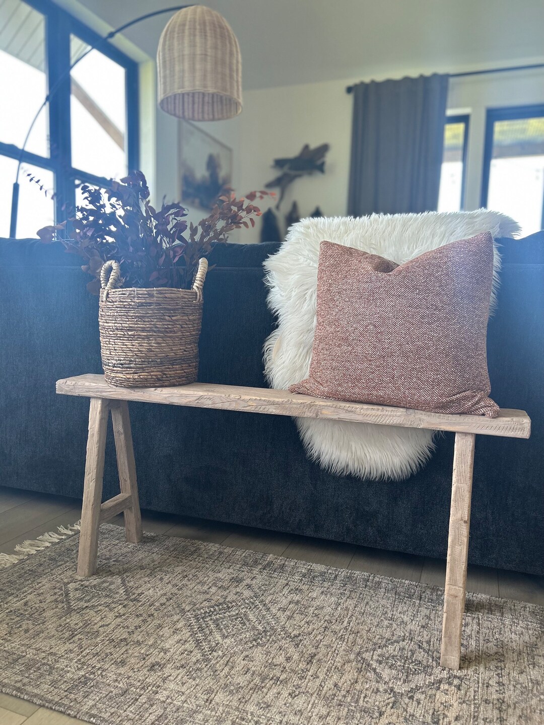 Vintage Inspired Skinny Bench 46x5.5 Weathered Wood Rustic - Etsy