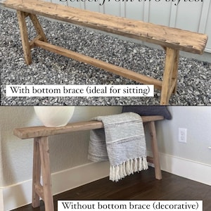 Vintage Inspired Skinny Bench, Weathered Wood, Narrow Rustic Bench ...