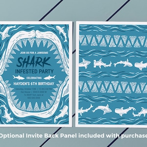 Shark Invitation, Shark Birthday Invitation, Shark Bite Invitation ...