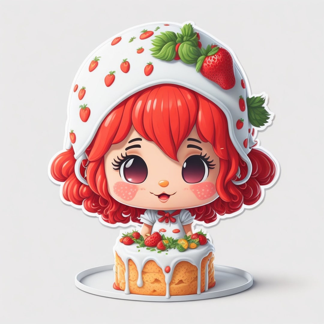 Strawberry Sticker Food Sticker Cute Stickers Kawaii - Etsy
