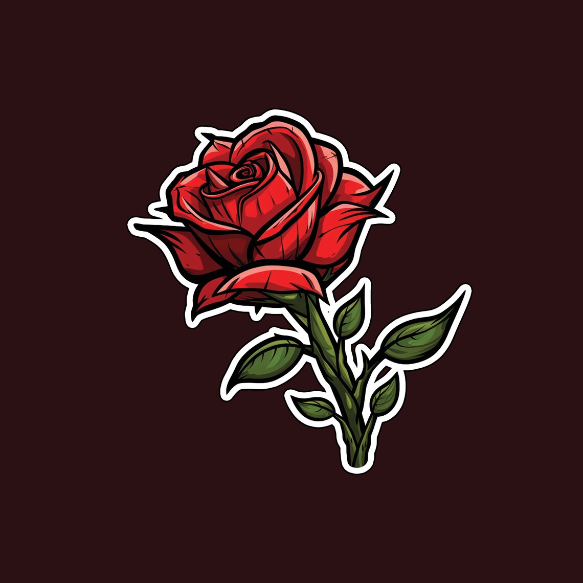 Flower Rose Sticker - Etsy