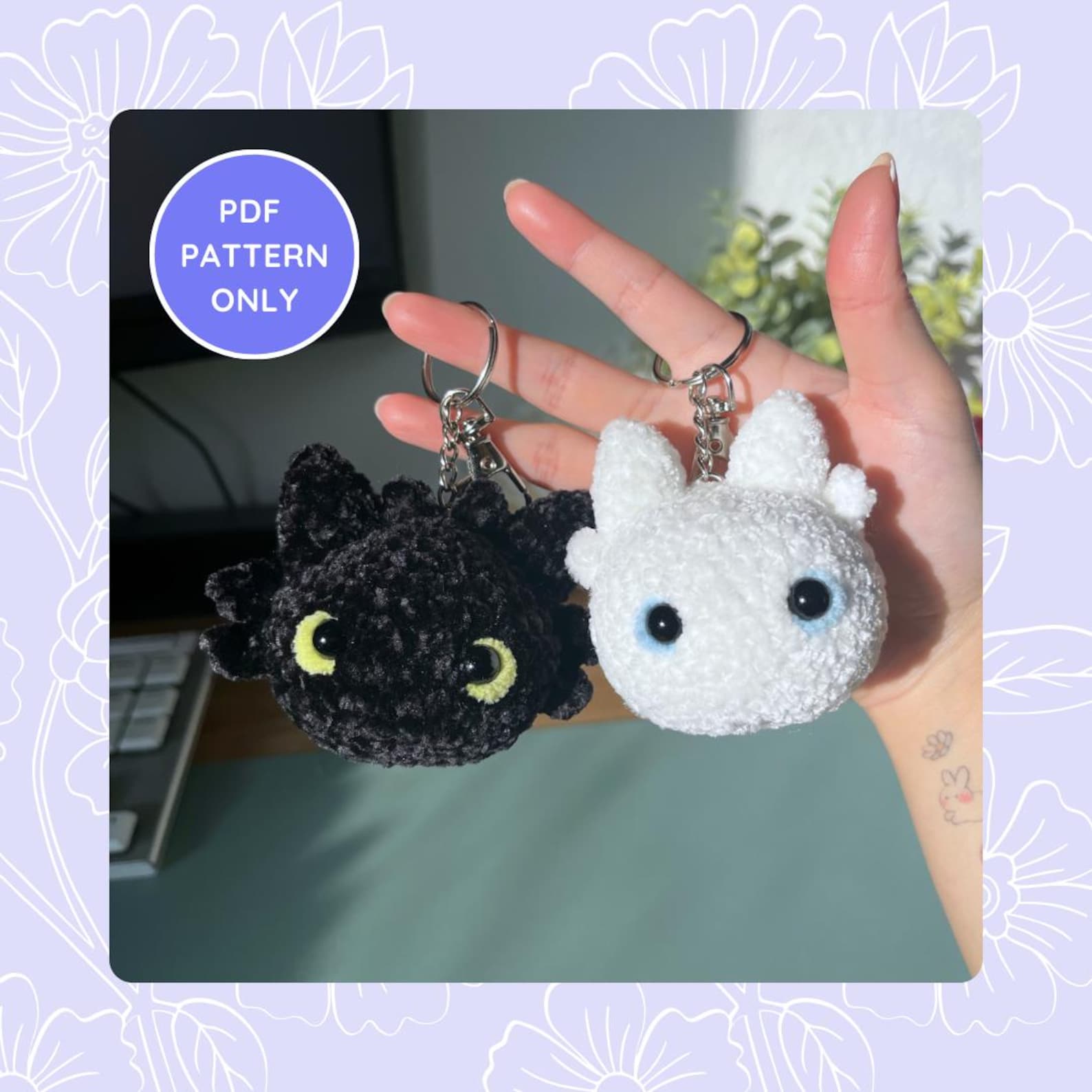 Dragon Couple Crochet Keychain Pattern Digital Download Amigurumi ...