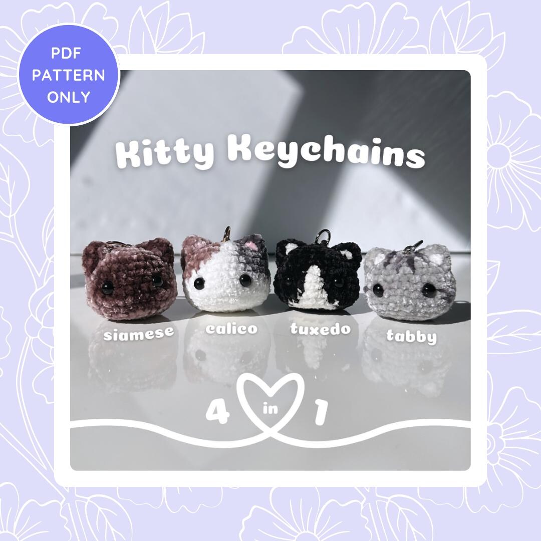 Kitty Cat Keychains Crochet Pattern - Amigurumi Plushie Digital ...