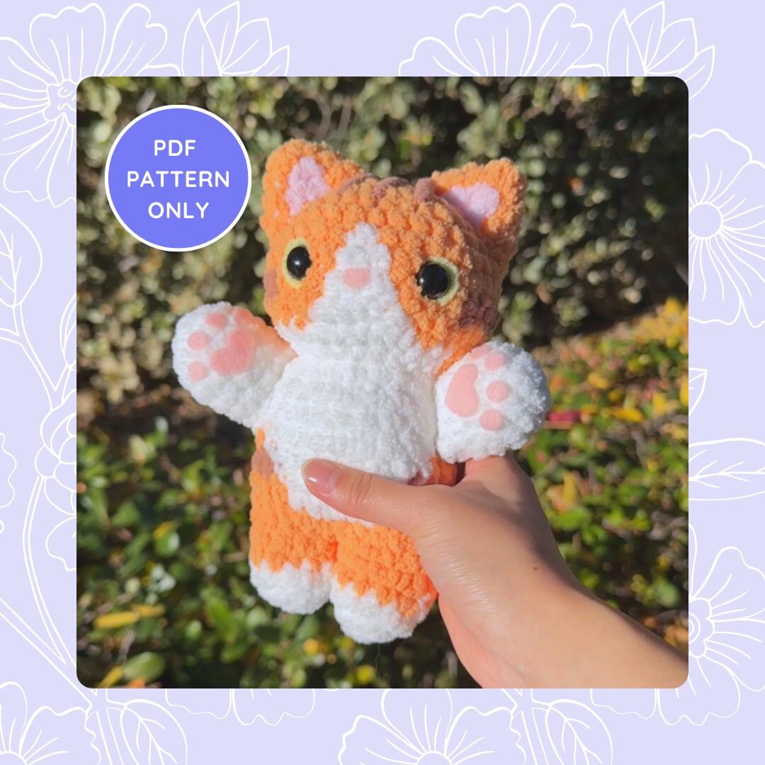 Kitty Crochet Pattern - Orange Tabby Cat Amigurumi Plushie Digital ...