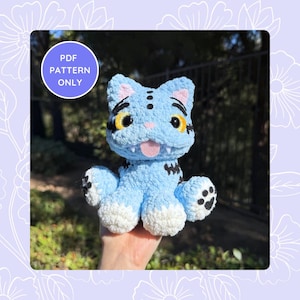Blue Derpy Tiger Crochet Pattern - Kitty Cat Amigurumi Plushie Digital ...