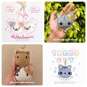 Kitty Cat Keychains Crochet Pattern - Amigurumi Plushie Digital ...