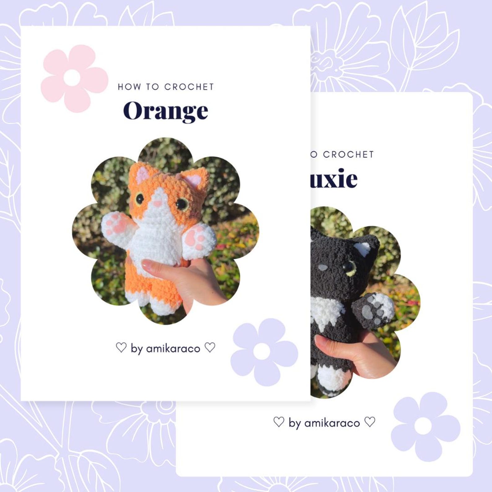 Kitty Crochet Pattern - Orange & Tuxie Cat Amigurumi Plushie Digital ...