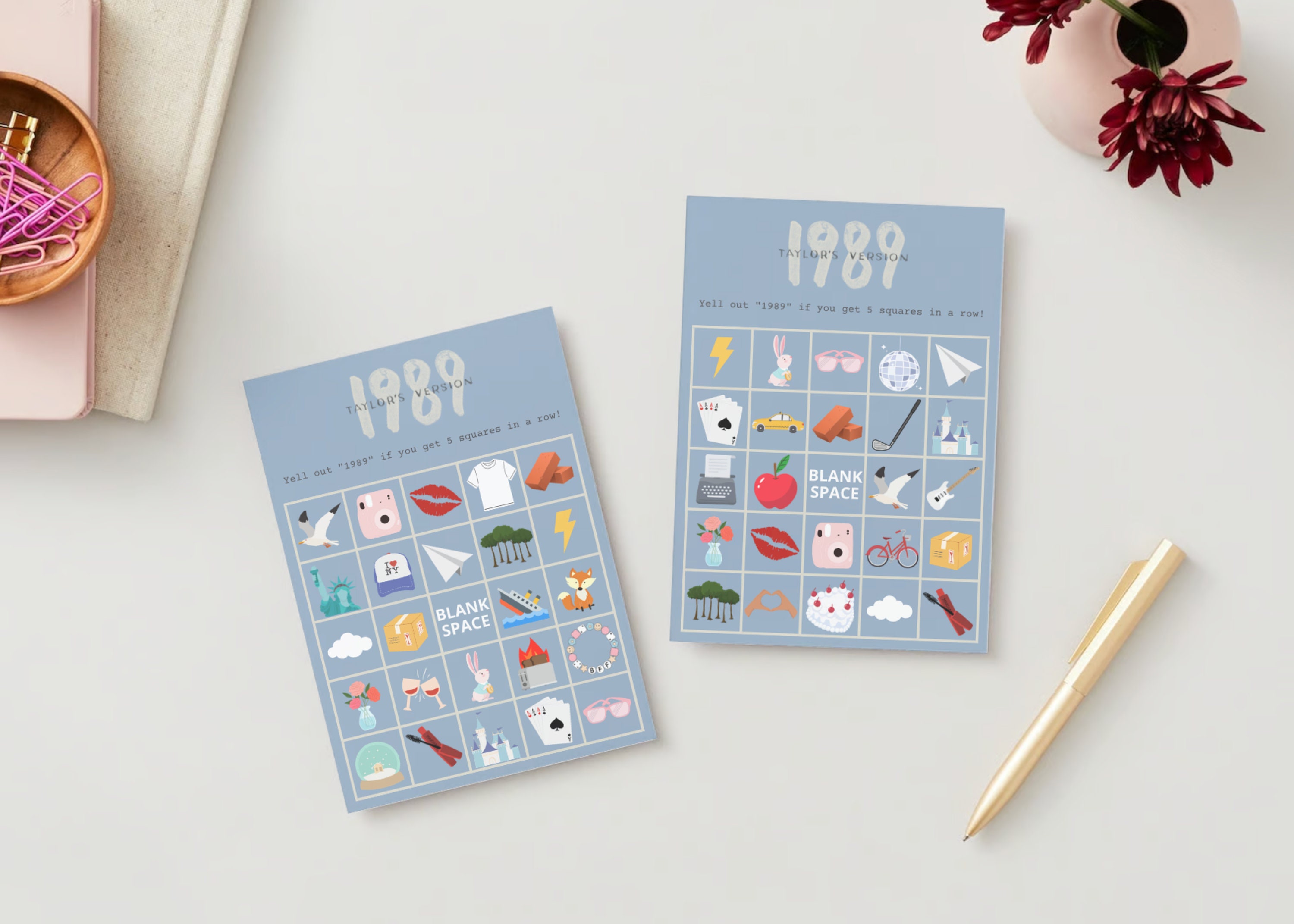 1989 Taylor Swift Album Themed Bingo Printable Instant Download 1989 ...