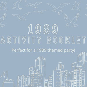 1989 Taylor Swift Album Themed Party Activity Booklet | Printable ...