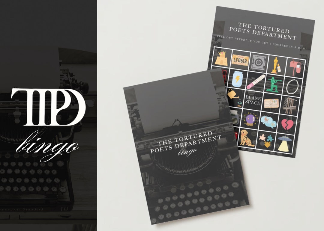 The Tortured Poets Department Taylor Swift Album Themed Bingo Printable ...