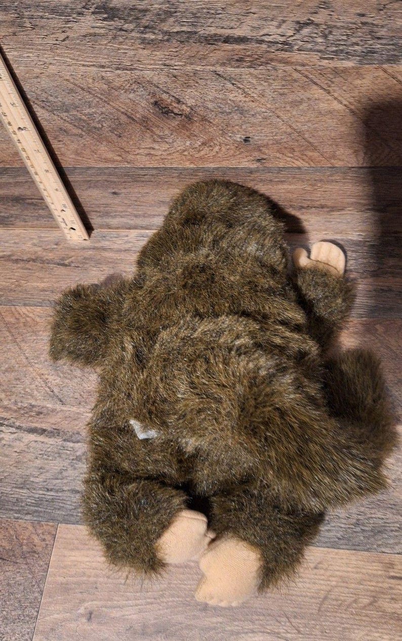 Vintage Hosung Monkey Hand Puppet Plush Flocked Face Chimp Squeaks 1994 ...