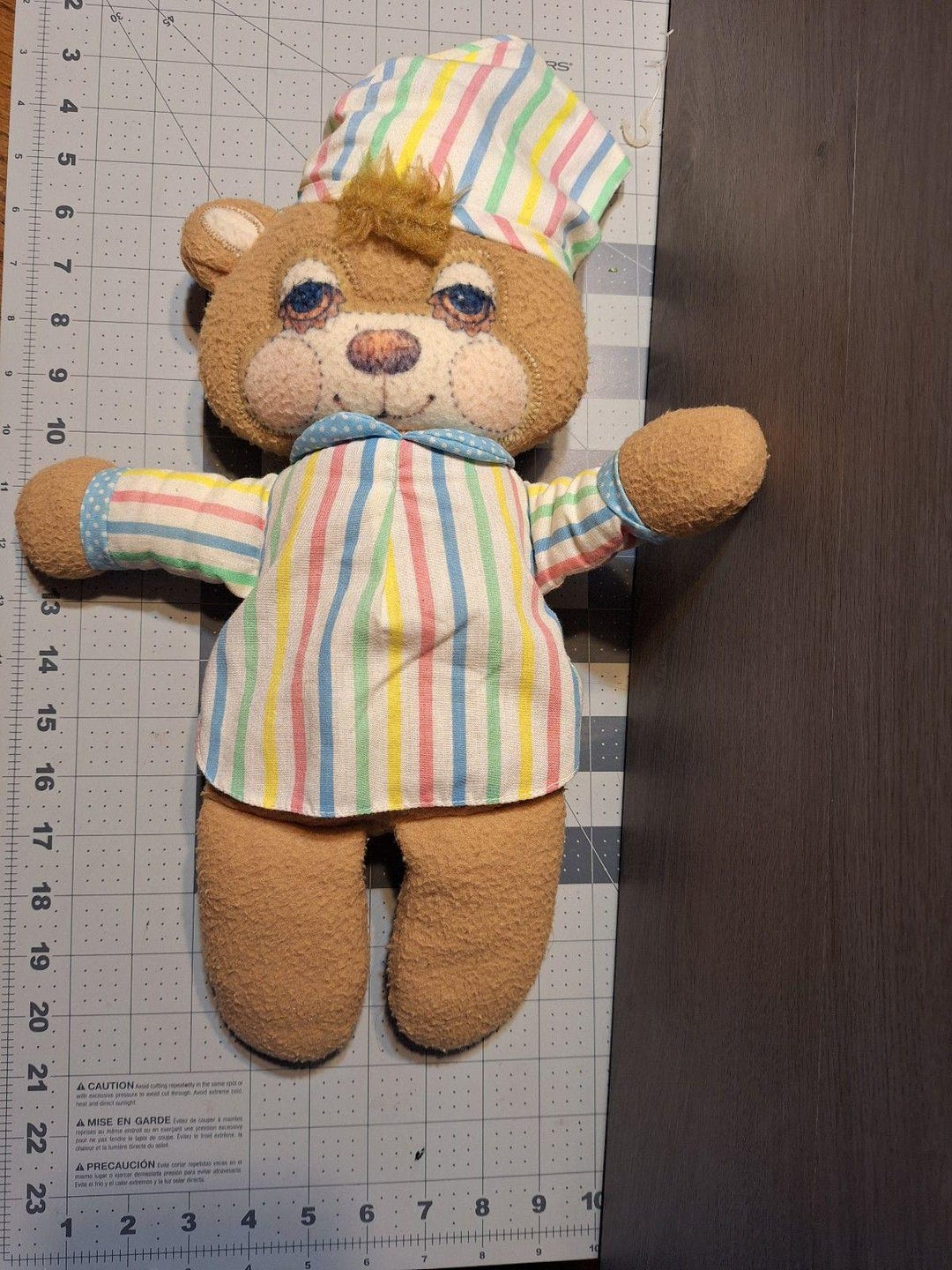 Fisher Price Teddy Beddy Bear Striped Pajamas Plush Rattle Vintage - Etsy