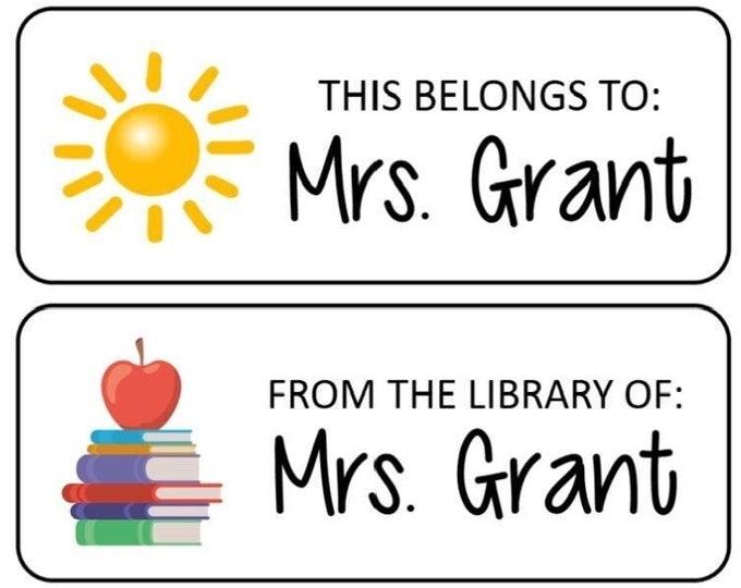 Teacher Labels | Custom Teacher Book Stickers | Personalized Teacher ...