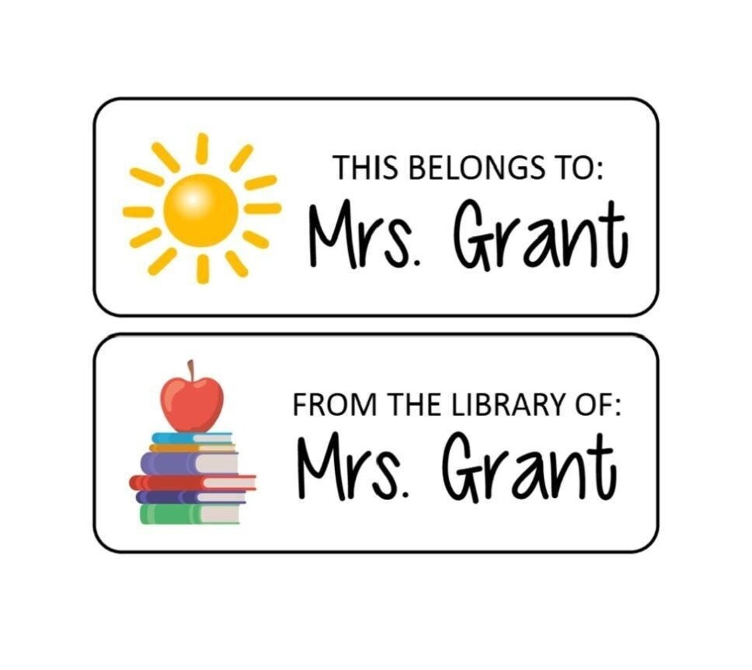 Teacher Labels | Custom Teacher Book Stickers | Personalized Teacher ...