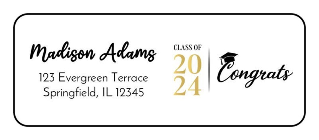 Graduation Labels Class of 2024 Labels Graduation Return Labels ...