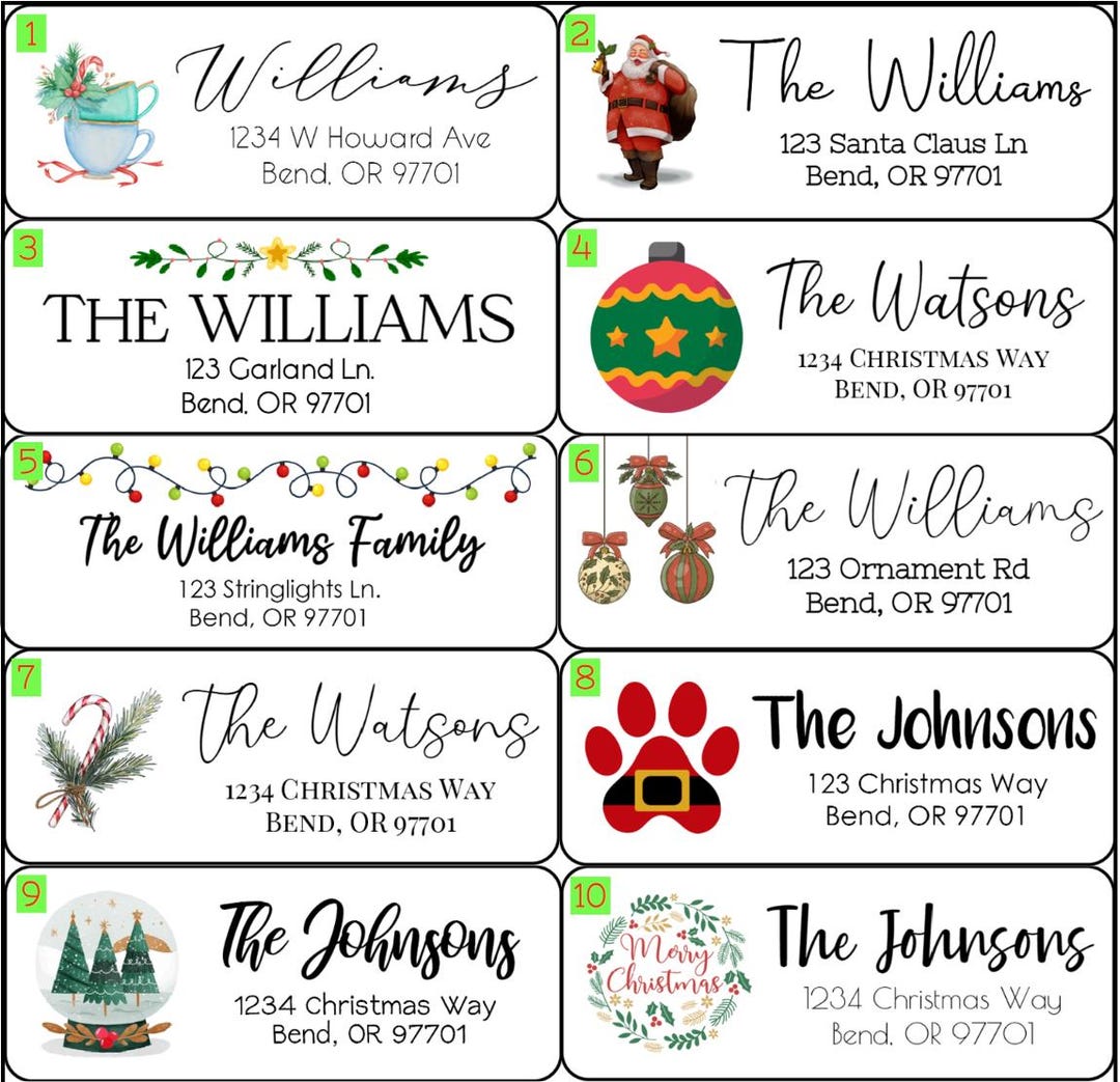 Holiday Return Address Labels | Christmas Address Labels | Personalized ...