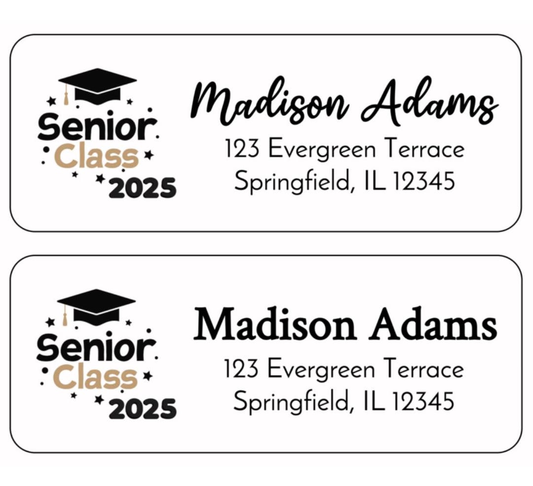 Graduation Labels | Class of 2025 Labels | Graduation Return Address ...