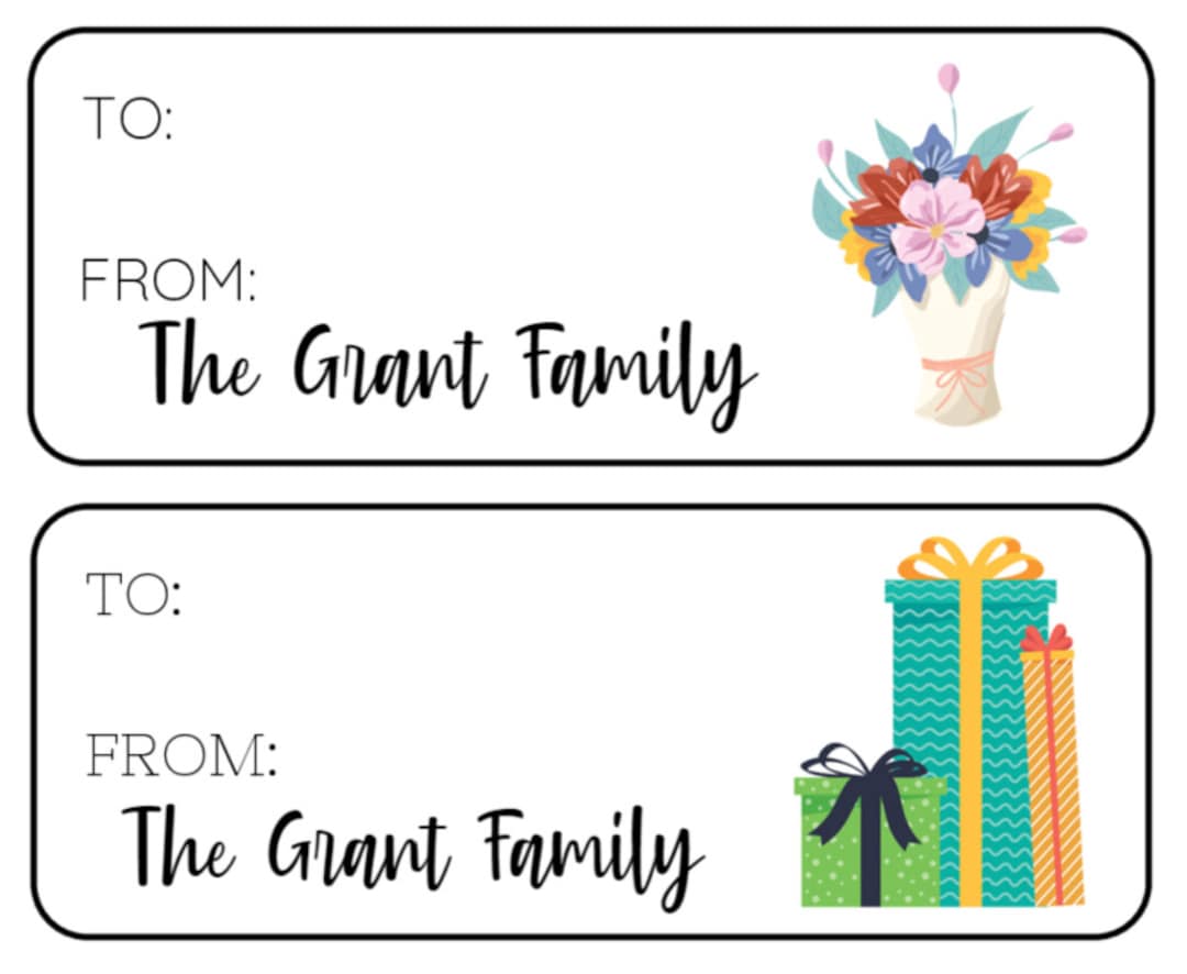 Gift Labels | Custom Gift Tags | to and From Gift Labels | Present ...