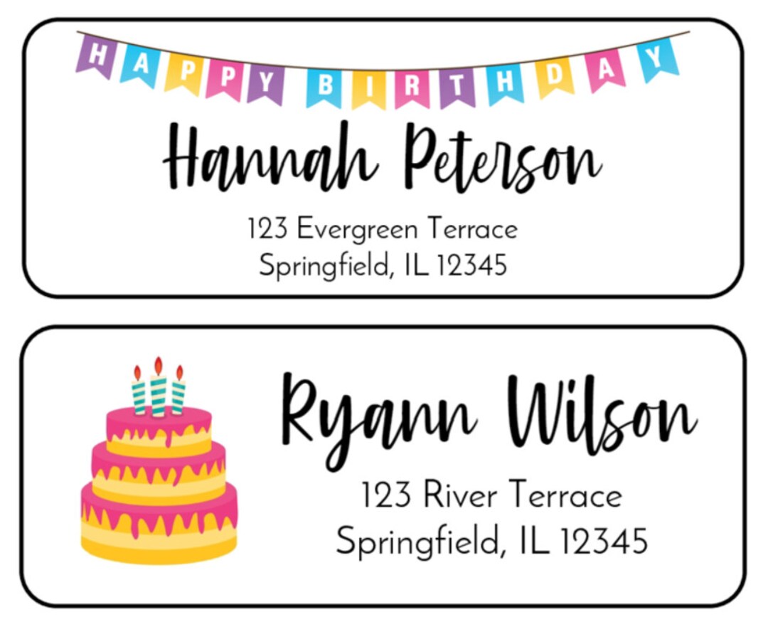Birthday Return Address Labels | Custom Labels | Birthday Party ...