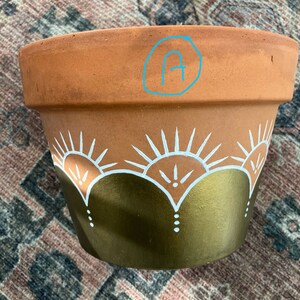 Hand Painted Terra Cotta Pots 8 Inch - Etsy