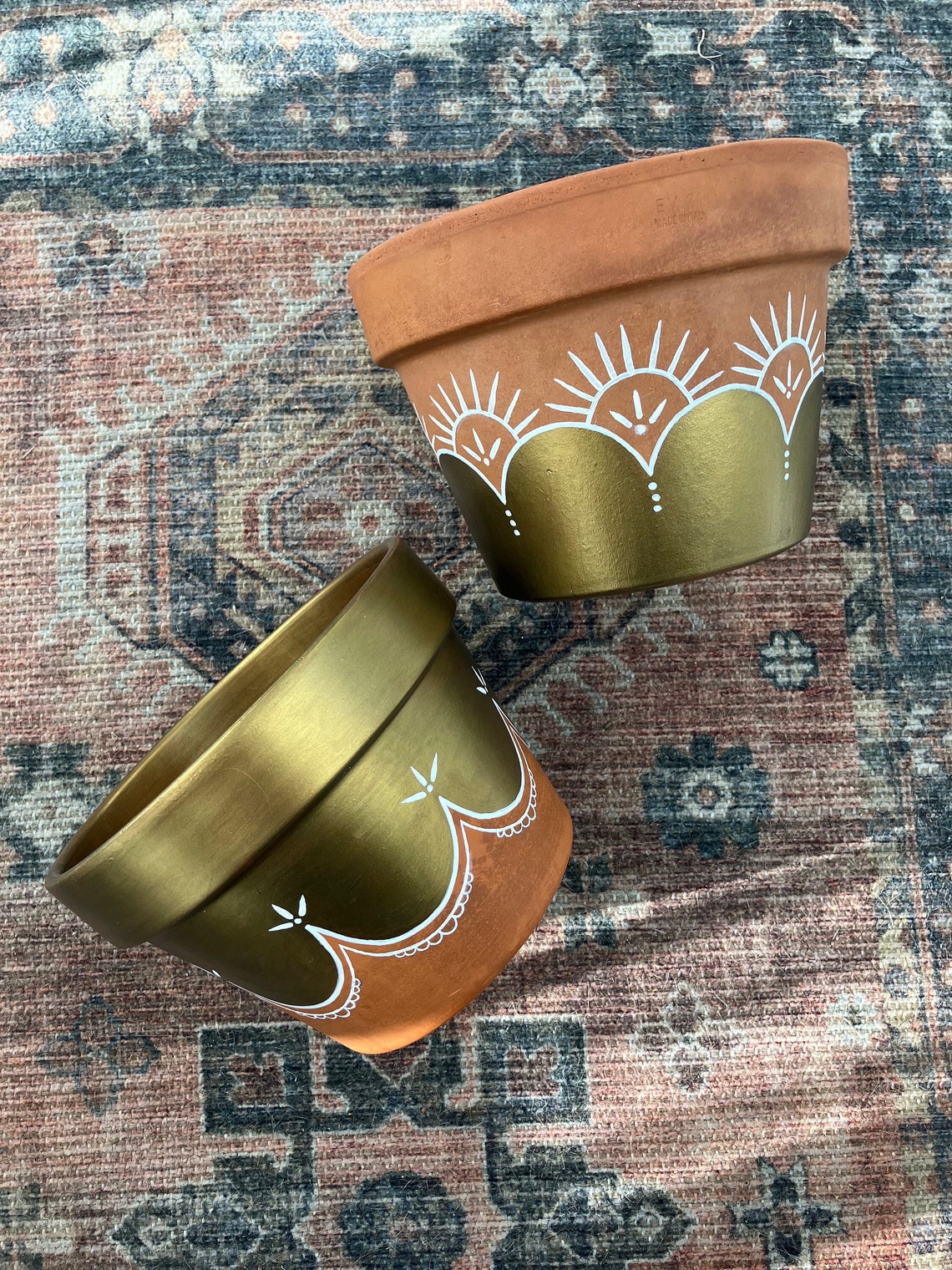 Hand Painted Terra Cotta Pots - 8 Inch - Etsy