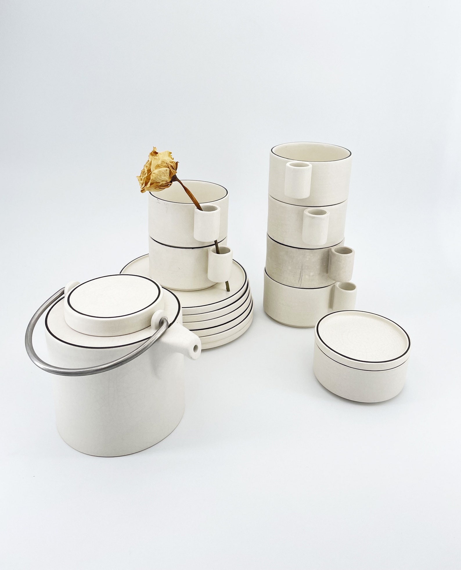 Porcelain Mug Set alto Basso Gresline Line by Franco Pozzi - Etsy