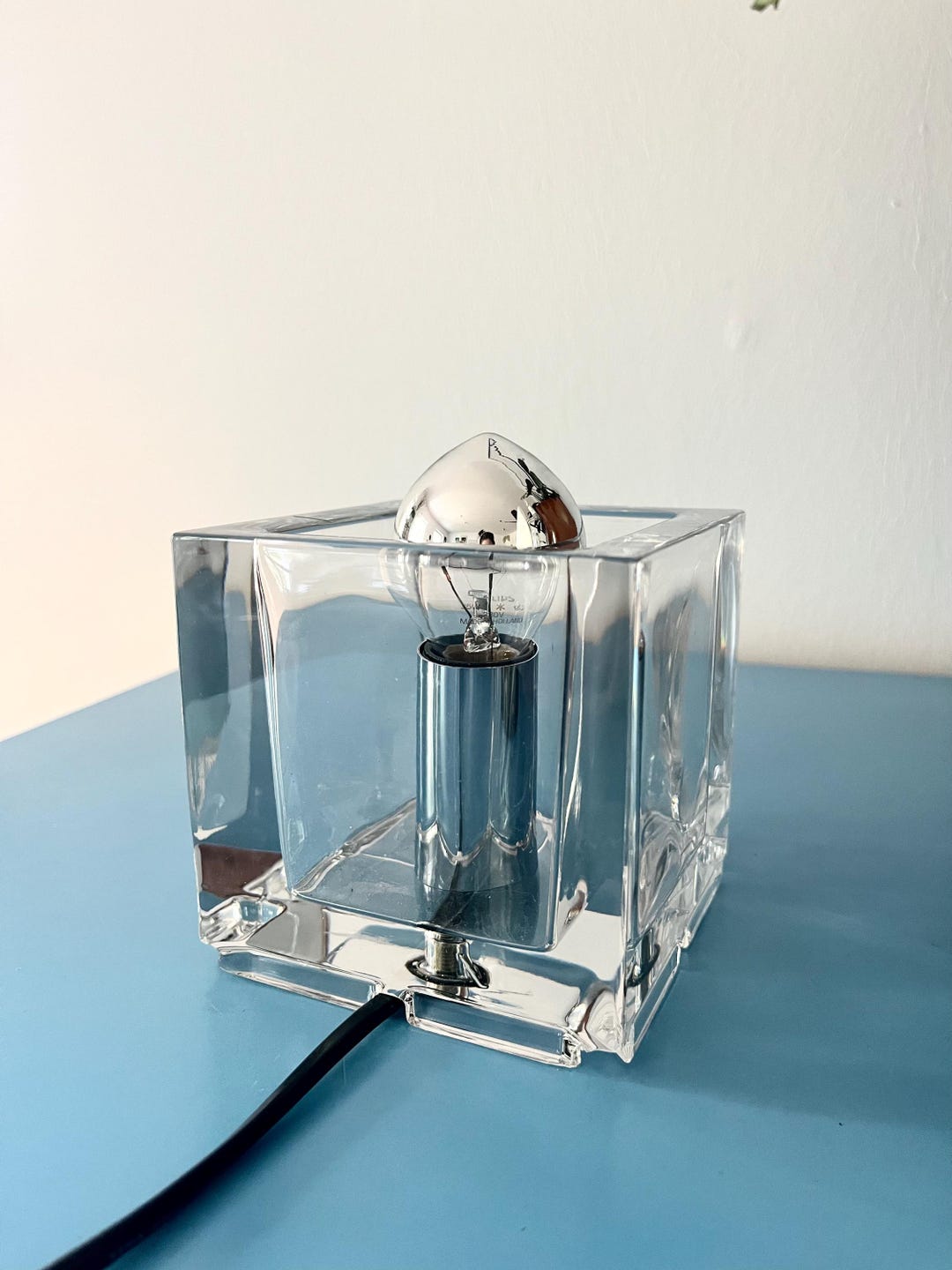 Vintage Cube Glass Lamp by Nachtmann Leuchten, 1990s Modern Design ...