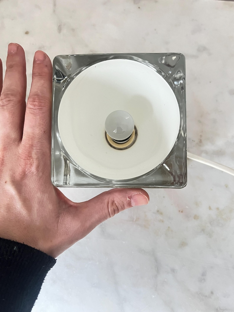 Vintage Peill & Putzler Ice Cube Glass Table Lamp, 1970s German Design ...