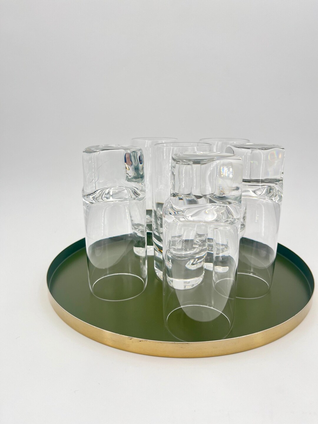 6 Vintage Pitagora Tall Tumbler Glasses | Marco Zanuso for Arnolfo Di ...