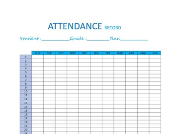 Attendance Sheet Digital Attendance Tracker Attendance Record List ...