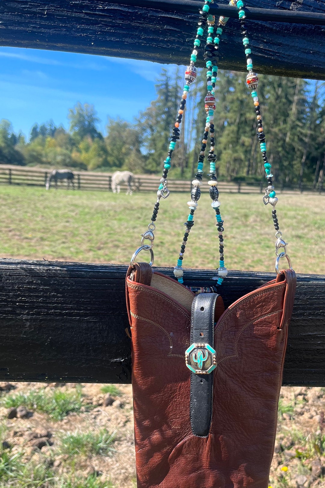 Western Crossbody Purse Made With Upcycled Leather Cowboy Boot - Etsy
