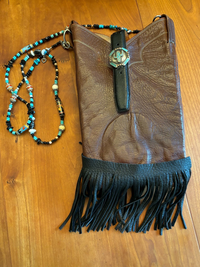 Western Crossbody Purse Made With Upcycled Leather Cowboy Boot - Etsy